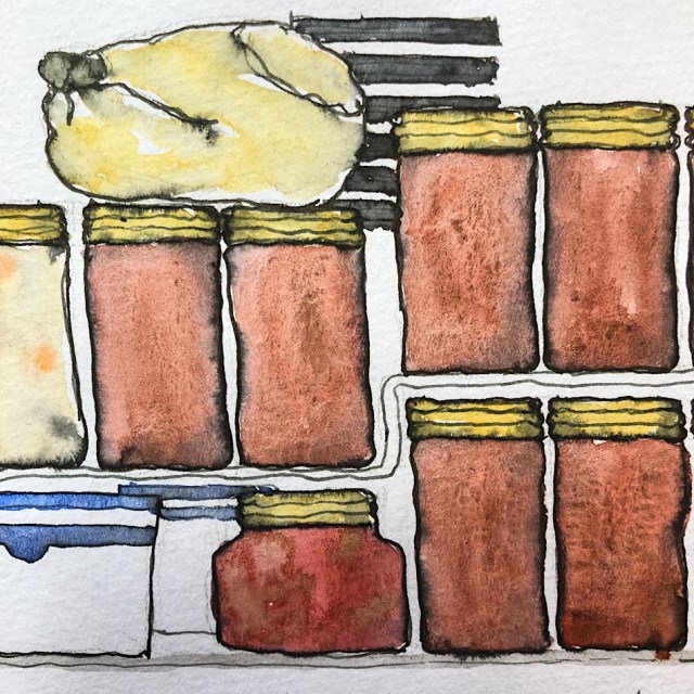 Rona on Grey, Rancho Gordo Eye of the Goat Beans | D.Katie Powell Art