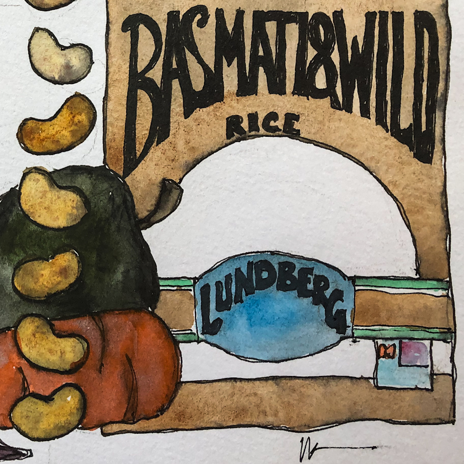 Rona on Grey, Rancho Gordo Eye of the Goat Beans | D.Katie Powell Art